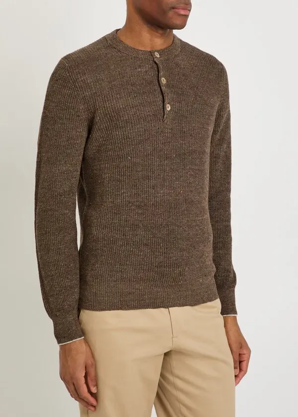 Brunello Cucinelli Ribbed-knit Linen And Cotton-blend Jumper