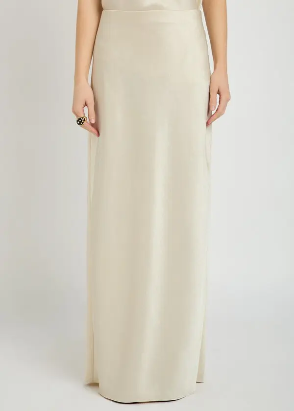 Vince Satin Maxi Skirt - Cream
