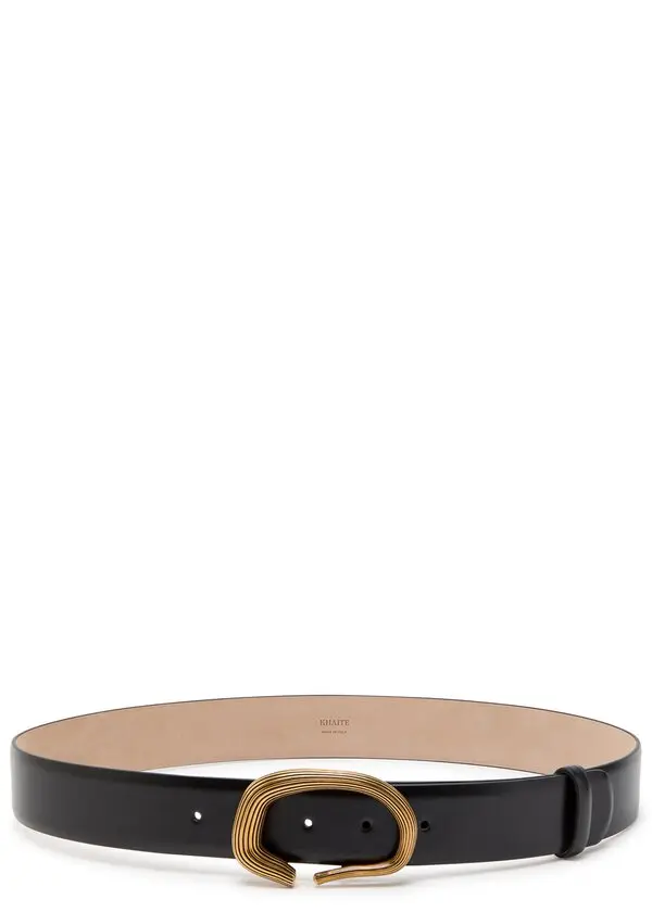 Khaite Santa Fe Leather Belt - Black