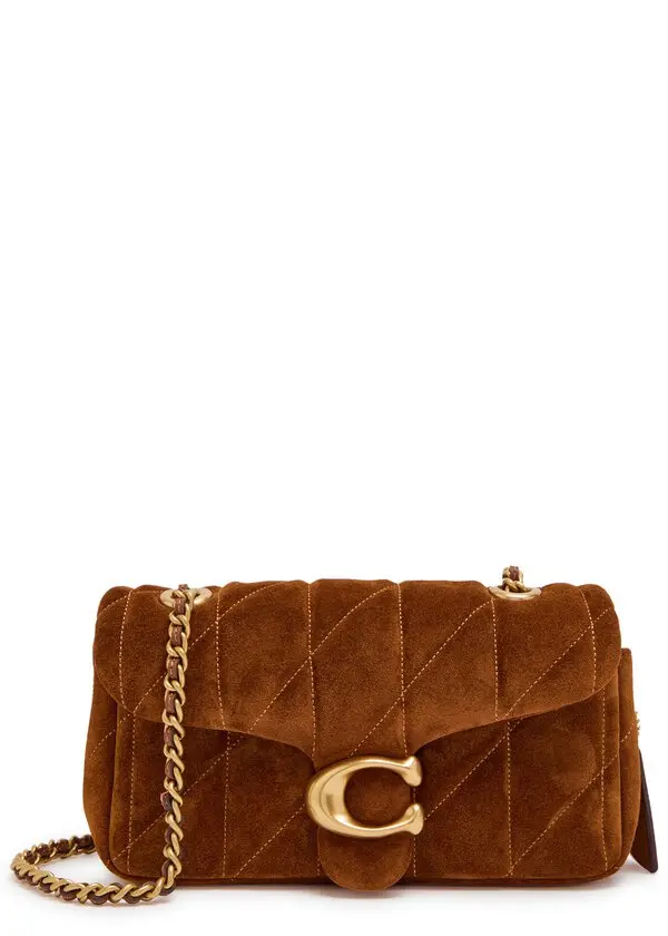 COACH Tabby 20 Quilted Suede Shoulder Bag - Brown