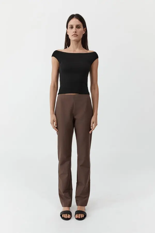 ST AGNI Silk Canvas 90s Minimal Trousers