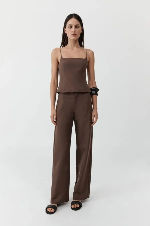 ST. AGNI Silk Canvas Carter Trousers - Mud