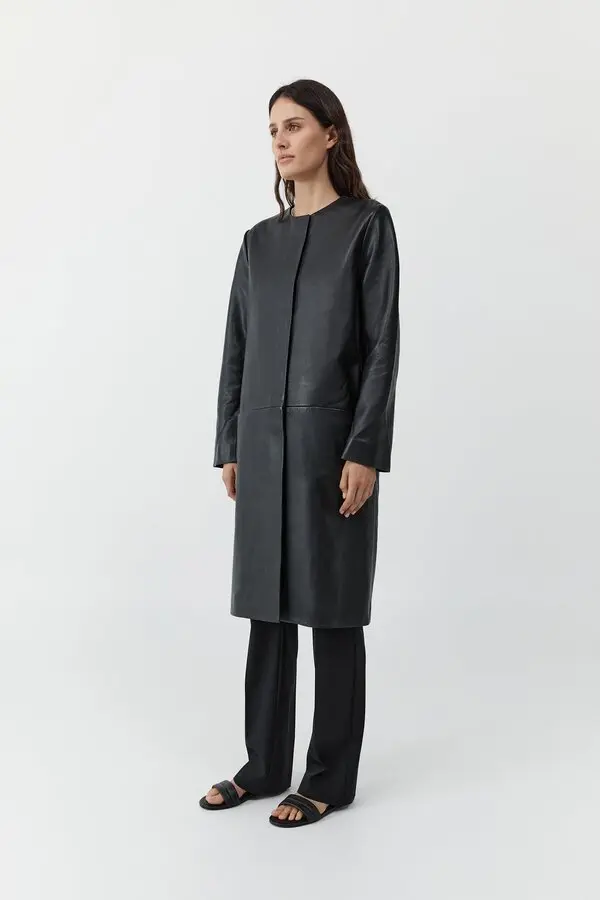 ST AGNI Leather Minimal Coat