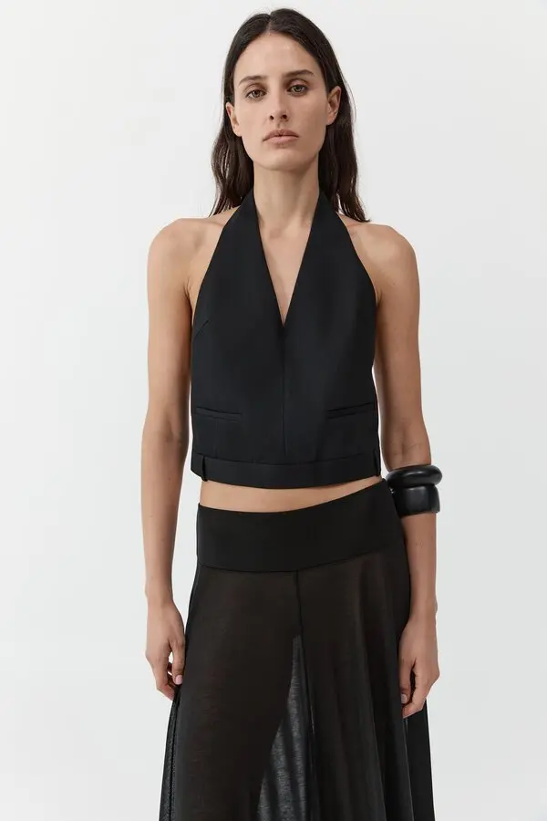 ST. AGNI Upside Down Halter Top