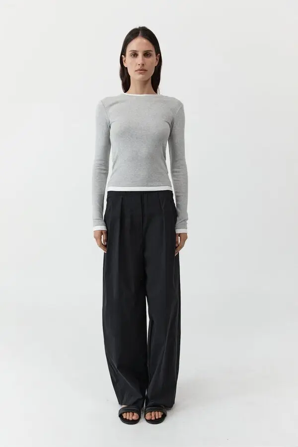 ST. AGNI Relaxed Pleat Pants - Black