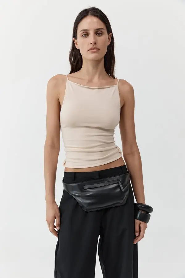ST. AGNI Twist Back Knit Top - Shell