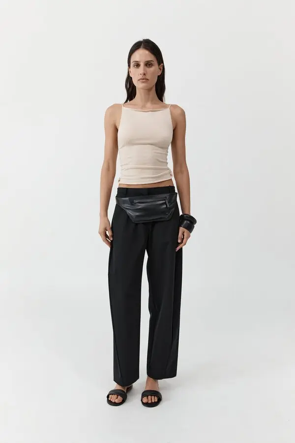 ST. AGNI Twist Back Knit Top - Shell