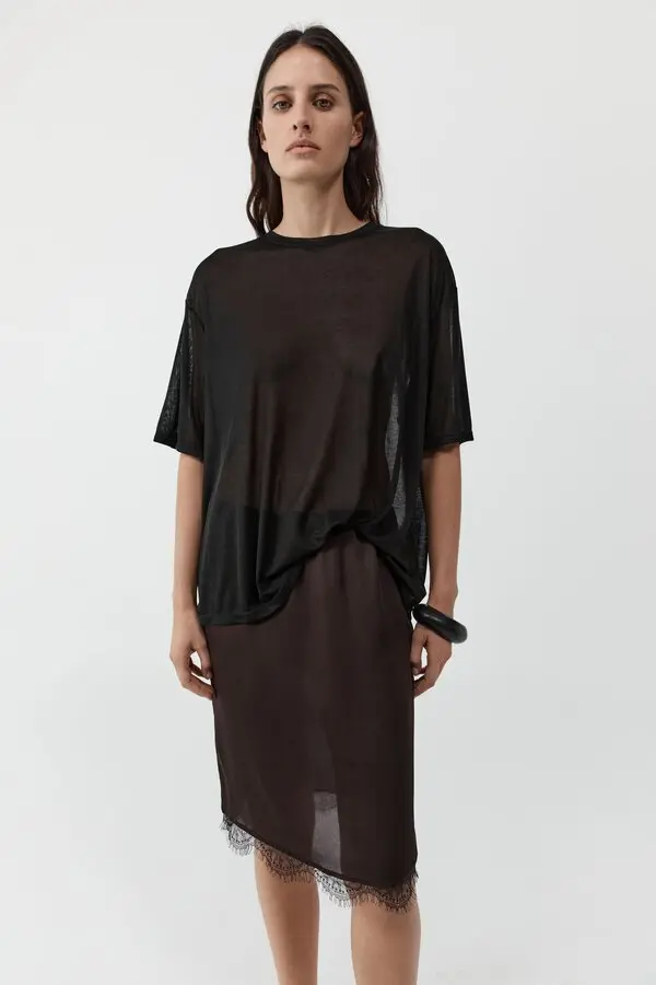 ST. AGNI Fine Jersey Relaxed Tee - Black