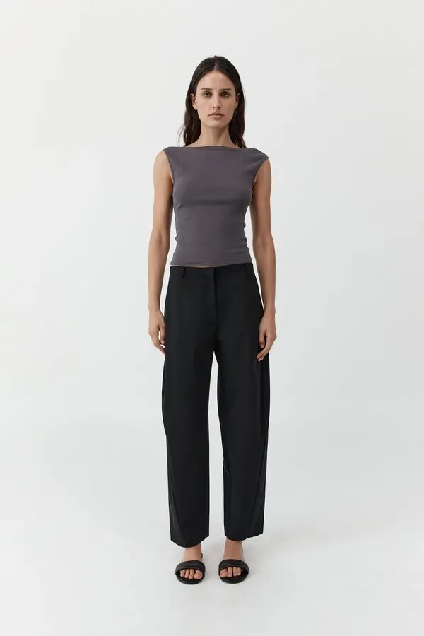 ST. AGNI Organic Cotton Ballerina Top - Soot