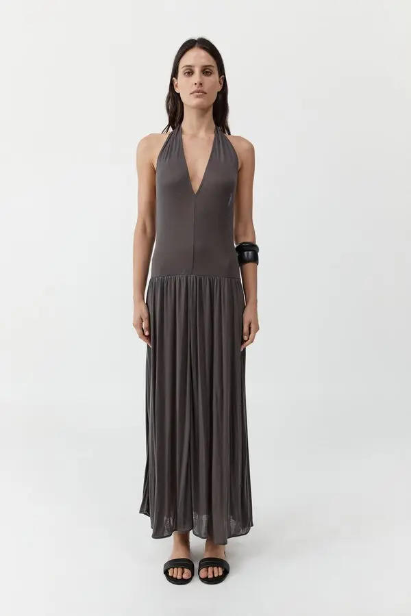 ST AGNI Fluid Jersey Halter Dress