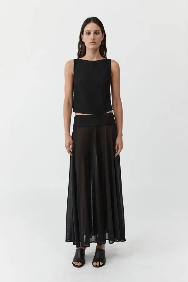 ST. AGNI Fluid Jersey Skirt - Black