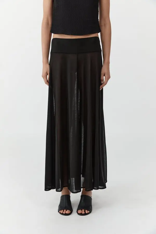 ST. AGNI Fluid Jersey Skirt - Black