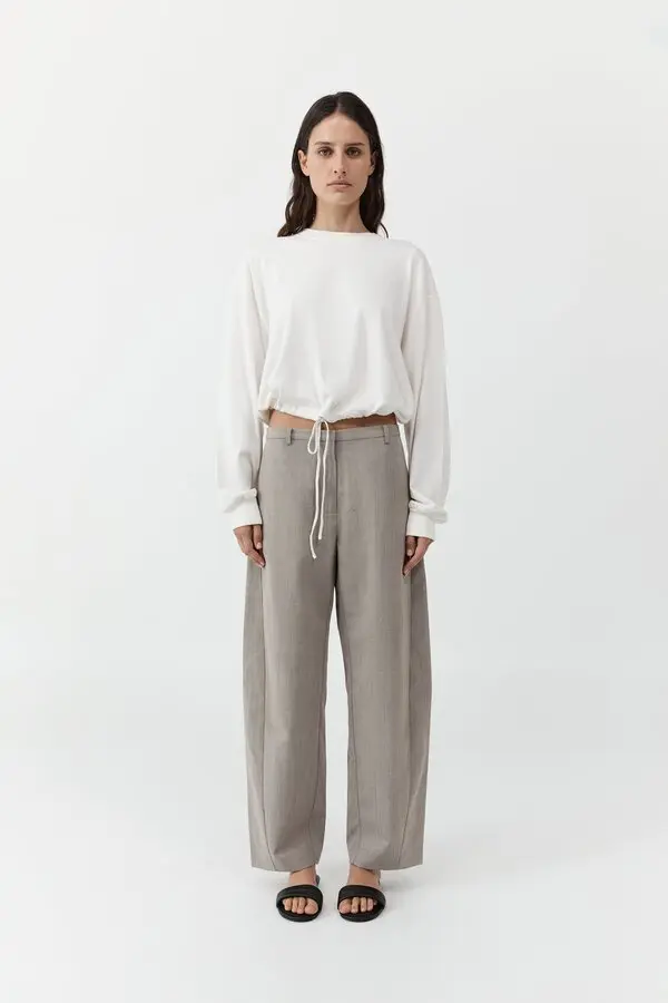 ST. AGNI Drawstring Long Sleeve Top