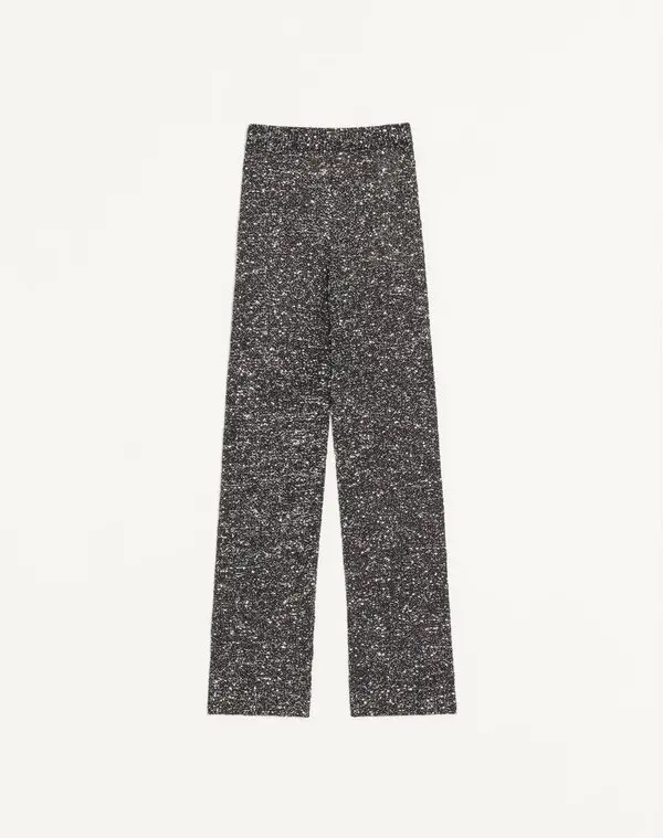 Valentino Garavani Sequin Thread Knit Trousers - Black/silver