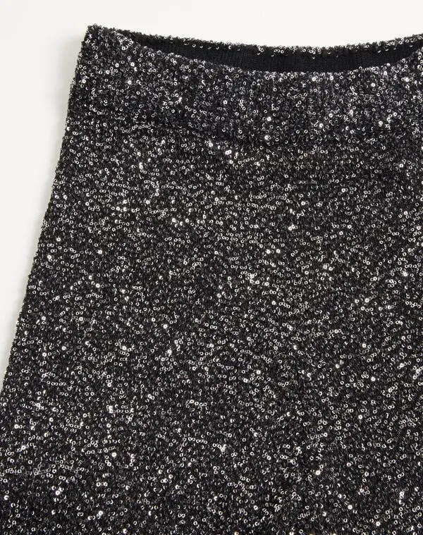 Valentino Garavani Sequin Thread Knit Trousers - Black/silver