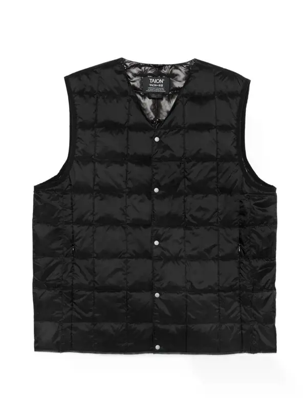 Taion Quilted Button Gilets - Black