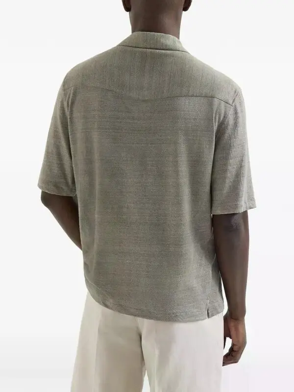 Brunello Cucinelli Camp-collar Short-sleeve Shirt - Green