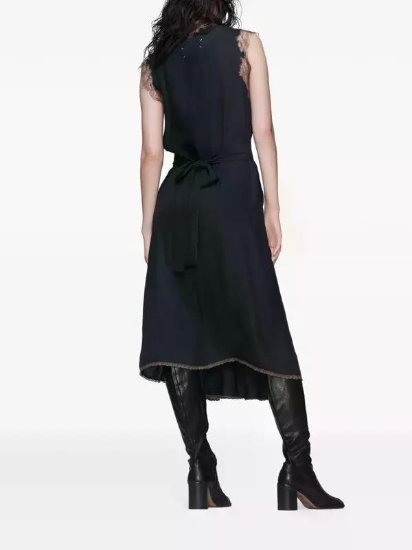 MAISON MARGIELA Lace-trim Midi Dress - Black