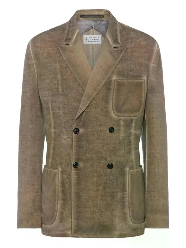 MAISON MARGIELA Double-breasted Wool Blazer - Brown