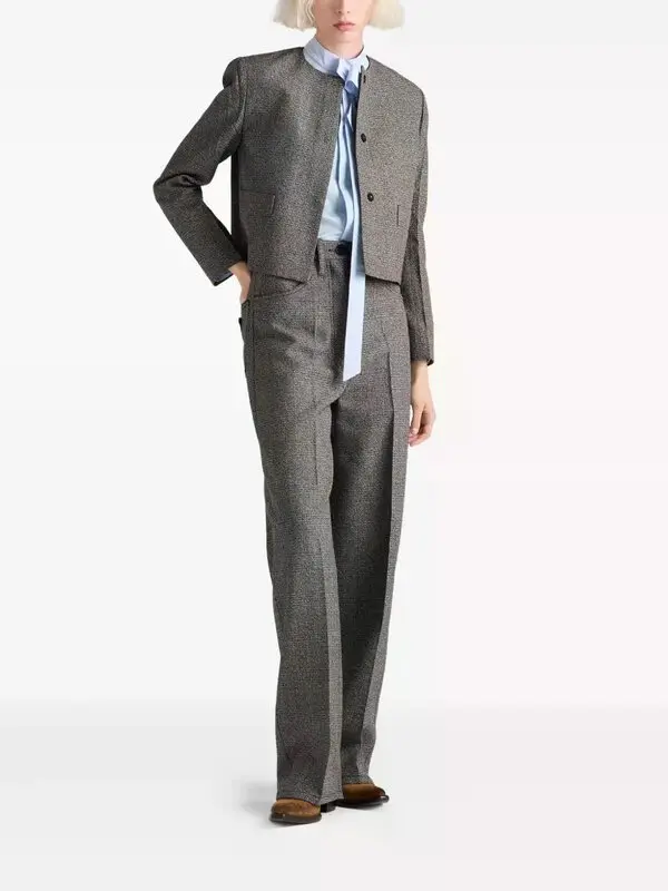 Prada Prince Of Wales Check Trousers - Grey