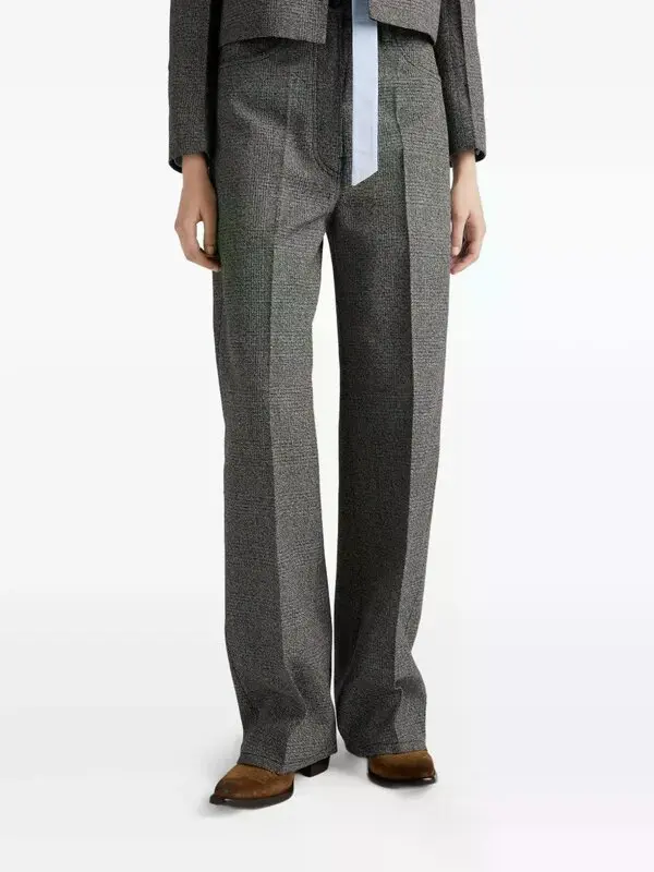 Prada Prince Of Wales Check Trousers - Grey