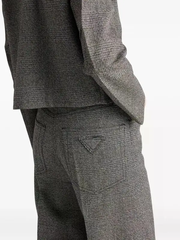 Prada Prince Of Wales Check Trousers - Grey