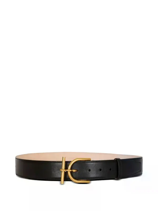 Balmain T-bar Calfskin Belt - Black