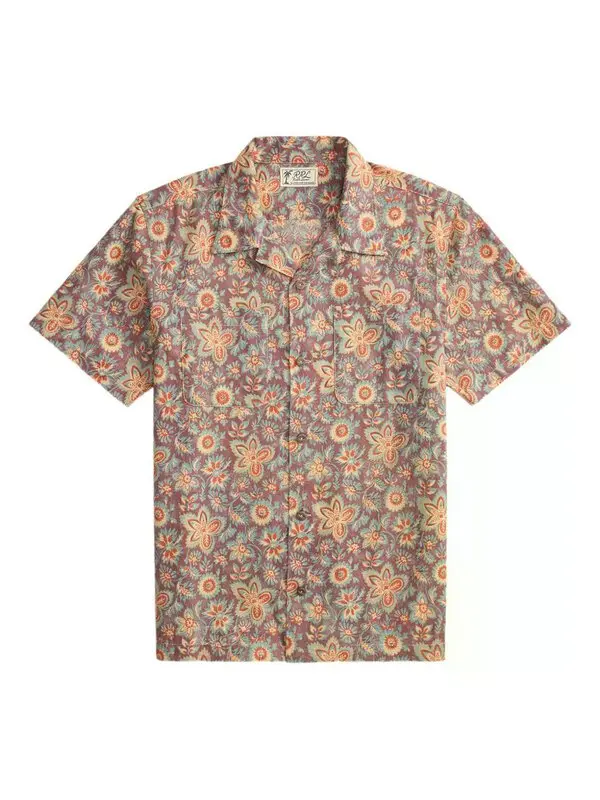 Ralph Lauren Floral-print Short-sleeve Shirt - Blue