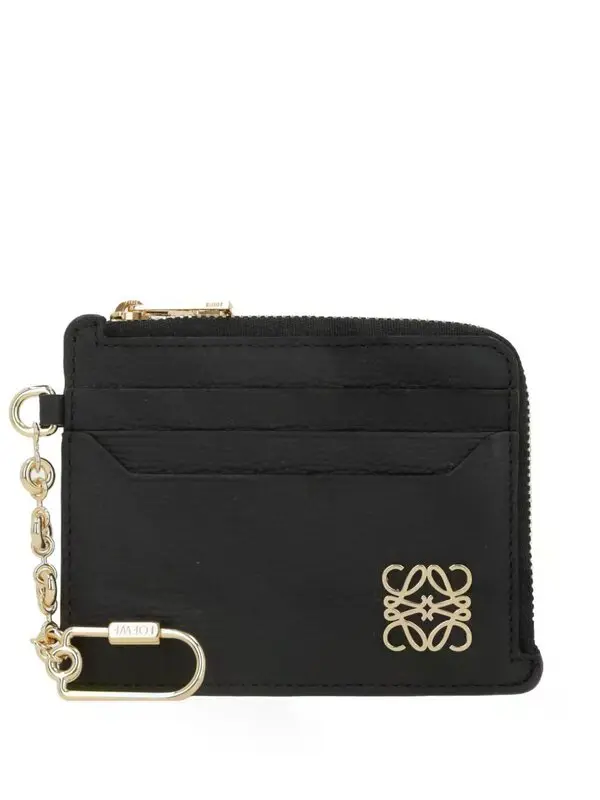 Loewe Zipped Leather Card Holder - Black