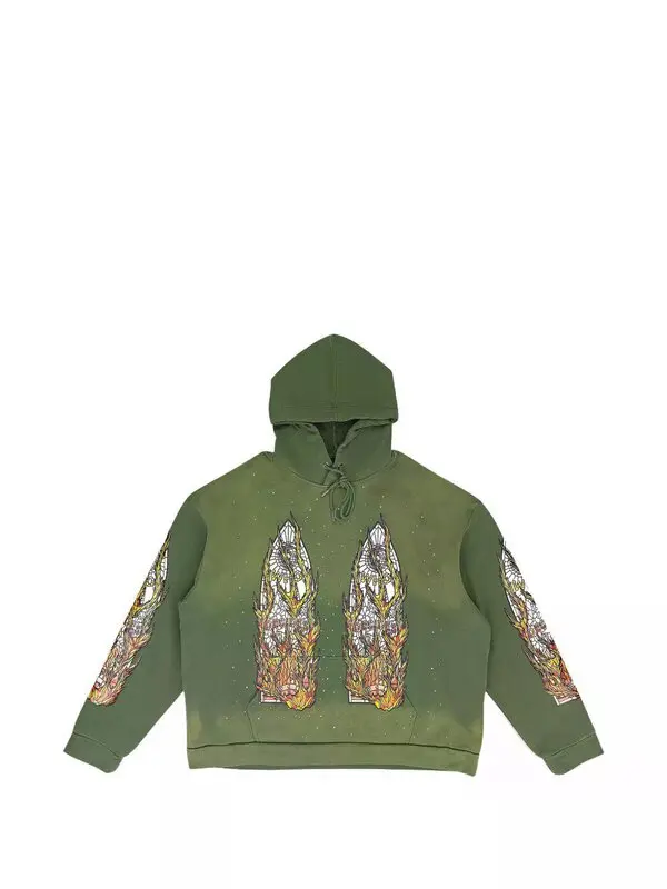 WHO DECIDES WAR BY EV BRAVADO Windows Graphic Hoodie - Green