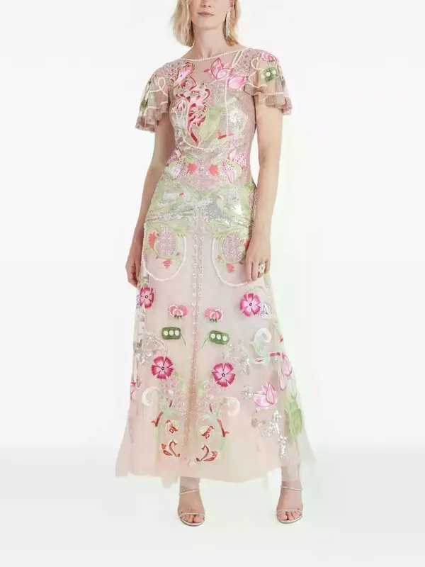 TEMPERLEY LONDON Ostuni Floral-embroidered Sequin Gown
