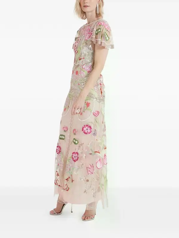 TEMPERLEY LONDON Ostuni Floral-embroidered Sequin Gown