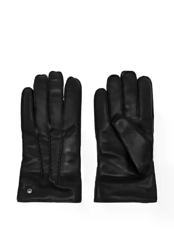 GIANNI CHIARINI Leather Stitched Gloves - Black