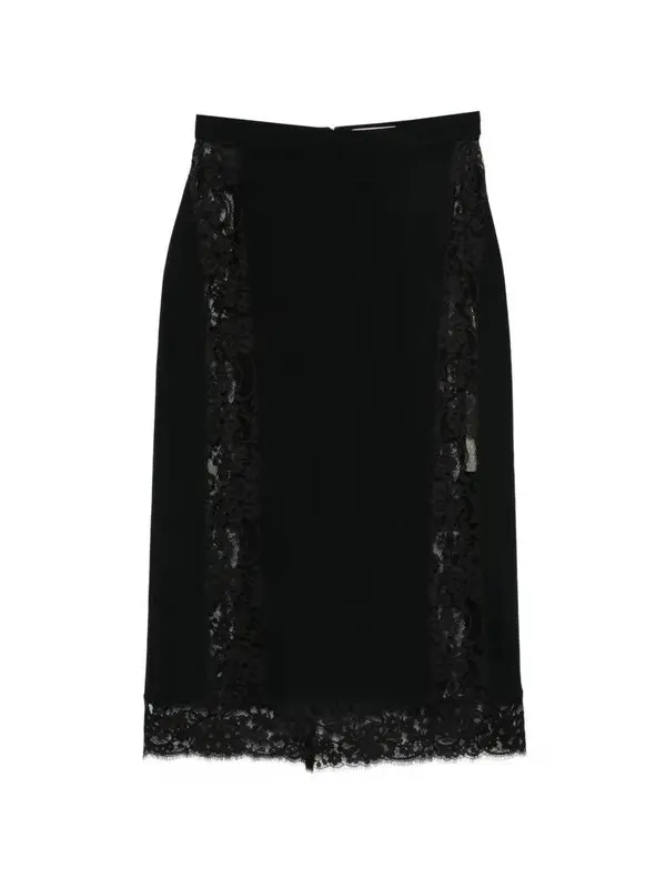 Elie Saab Lace Midi Skirt - Black