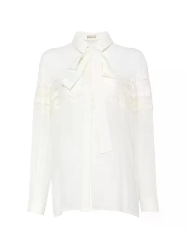Elie Saab Lace Tie Shirt - White