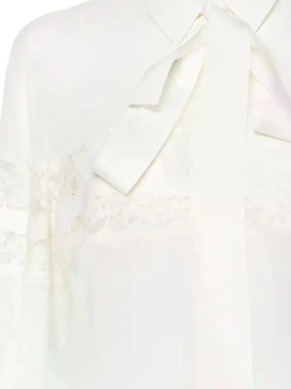 Elie Saab Lace Tie Blouse - White