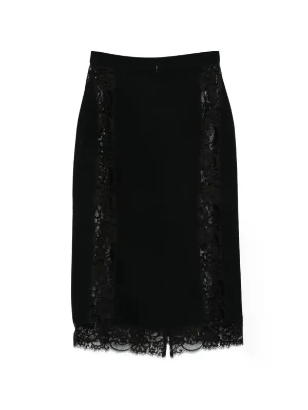 Elie Saab Lace Midi Skirt - Black