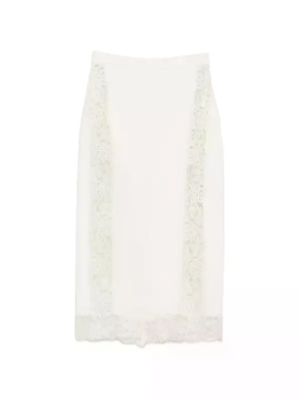 Elie Saab Lace Midi Skirt - White