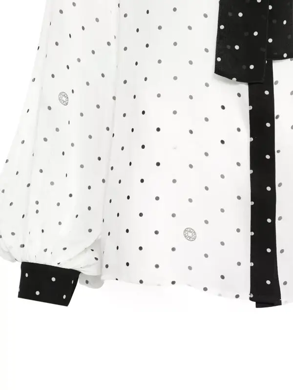 Elie Saab Polka-dot Bow Shirt