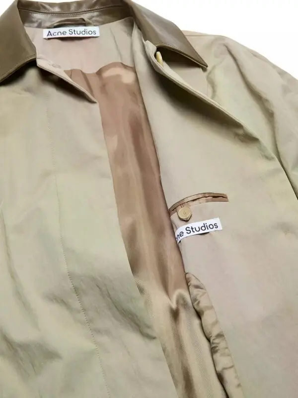 Acne Studios Belted Leather-collar Coat - Neutrals