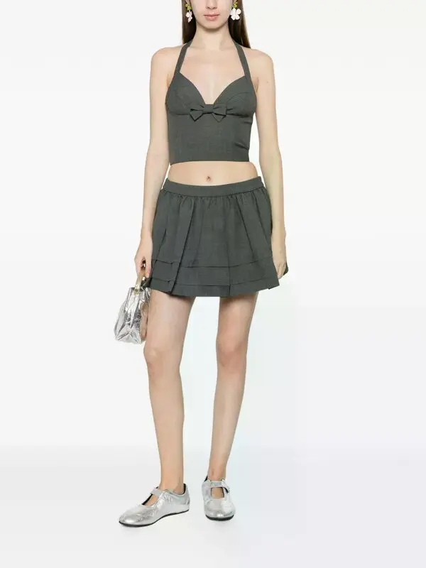 SHUSHU/TONG Pleated Mini Skirt With Ruffle Detail