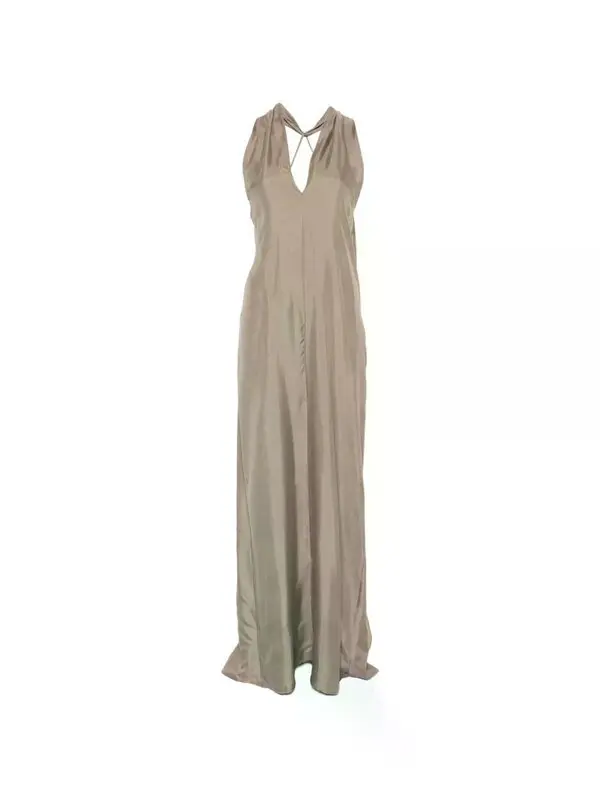 ALYSI V-neck Twisted Maxi Dress - Neutrals