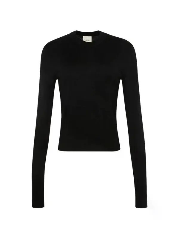 Calvin Klein Long-sleeved Knitted Crew-neck Sweater - Black