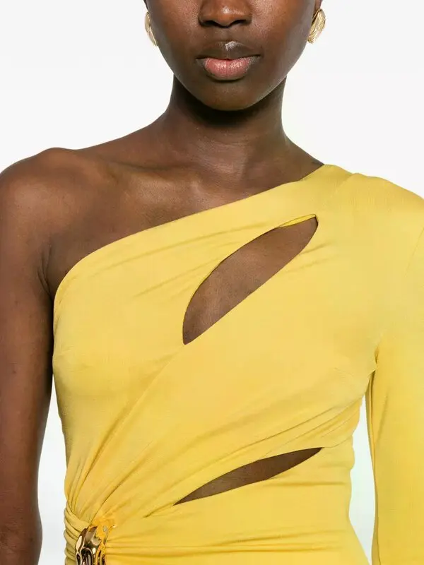 Elisabetta Franchi One-shoulder Cut-out Maxi Dress - Yellow
