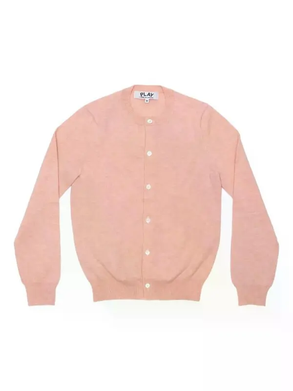 Play Comme Des Garcon Wool Heart-embellished Cardigan - Pink