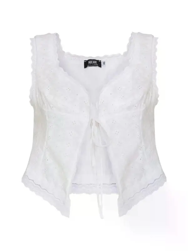 AMIR SLAMA X Jade Picon Lace Tie-detail Top - White