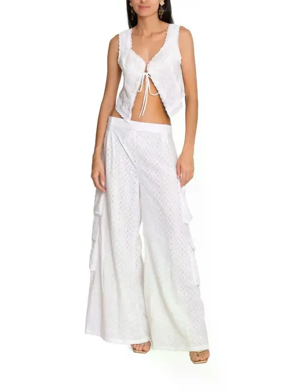 AMIR SLAMA Lace Tie-detail Top