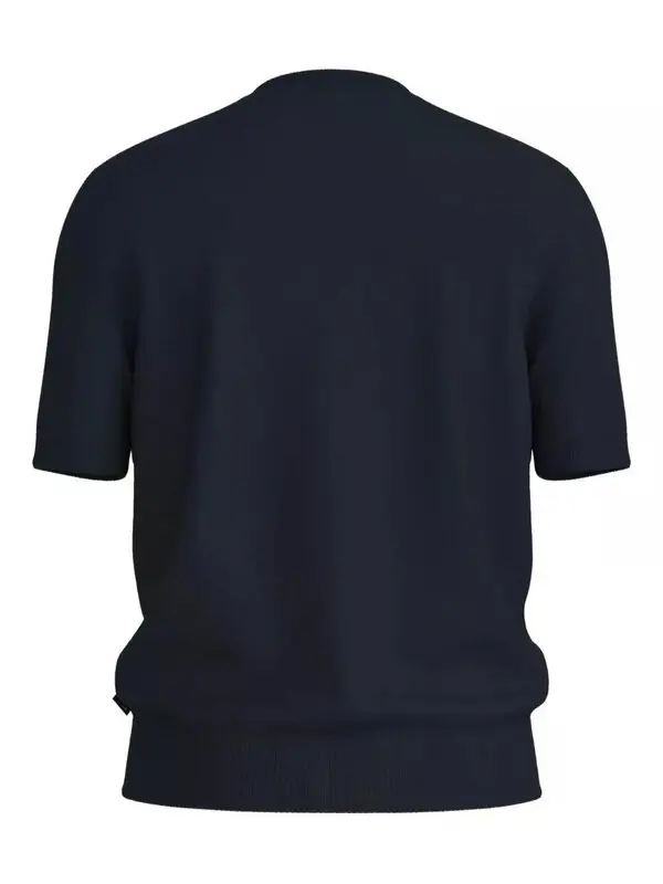 BOSS Short-sleeved Sweater In Merino Wool - Blue