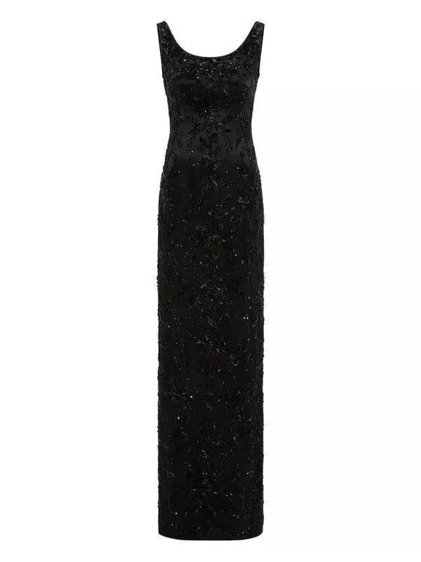 Jenny Packham Beaded-embellishments Maxi Dress - Black
