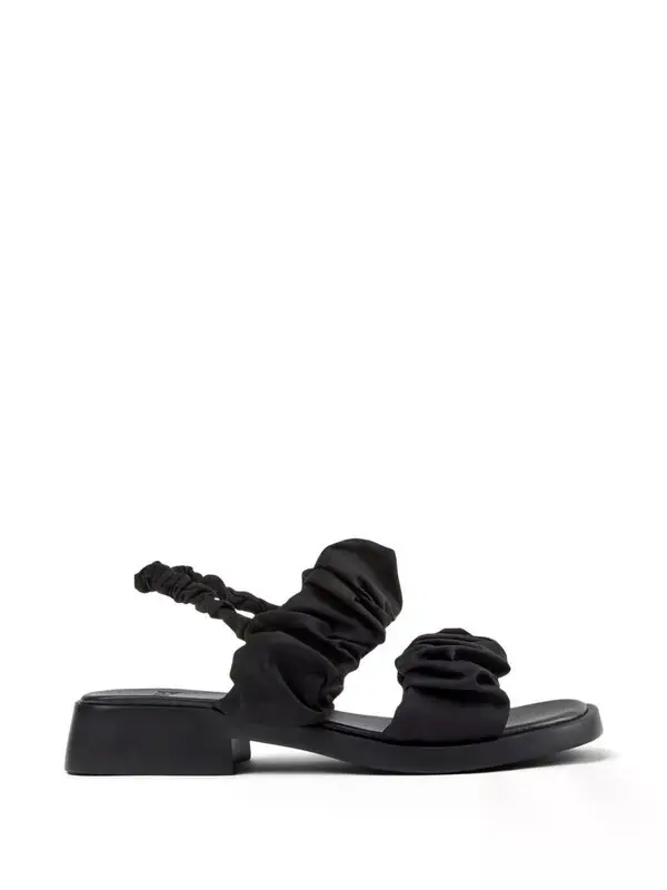 Camper Dana Ruched Sandals - Black